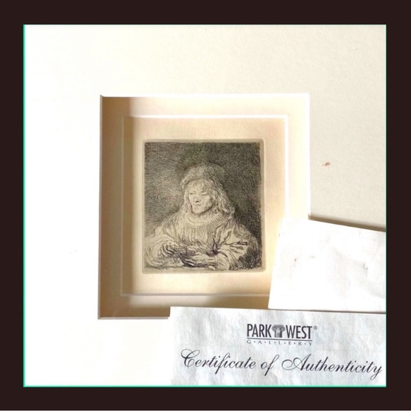 Rembrandt | Wall Decor | Saleauthentic Rembrandt Etching The Card ...